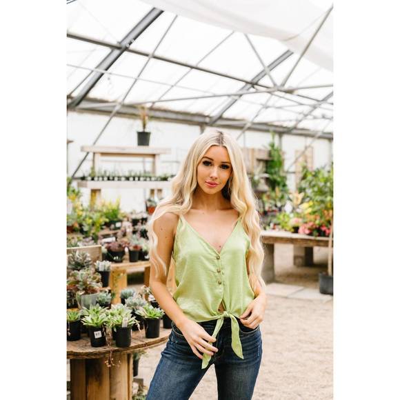Cozy Casual | Tops | New Cozy Casual Silky Buttondown Tank In Lime ...